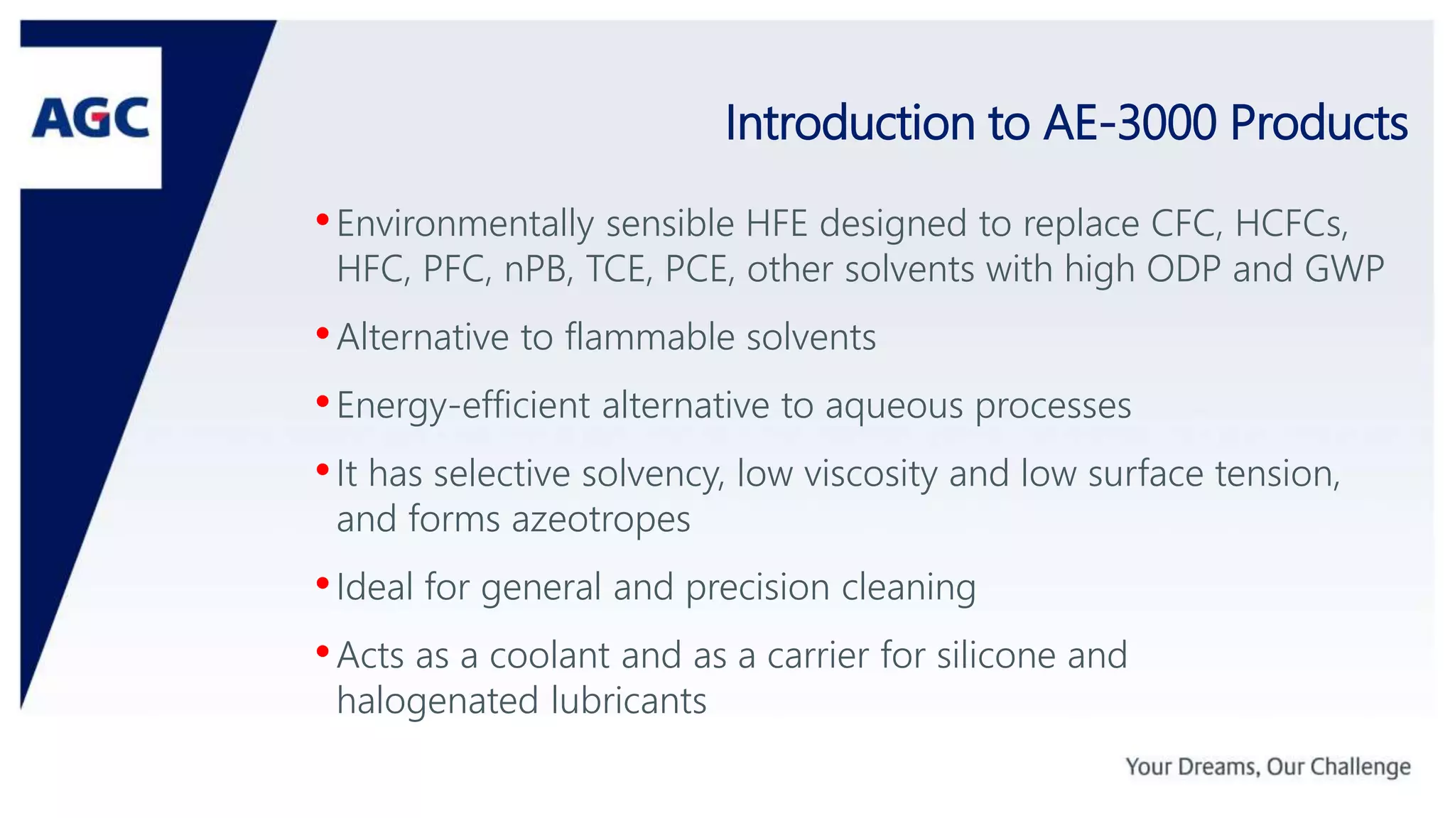Introduction to AsahiKlin AE-3000 Fluorinated Solvents | PPTX