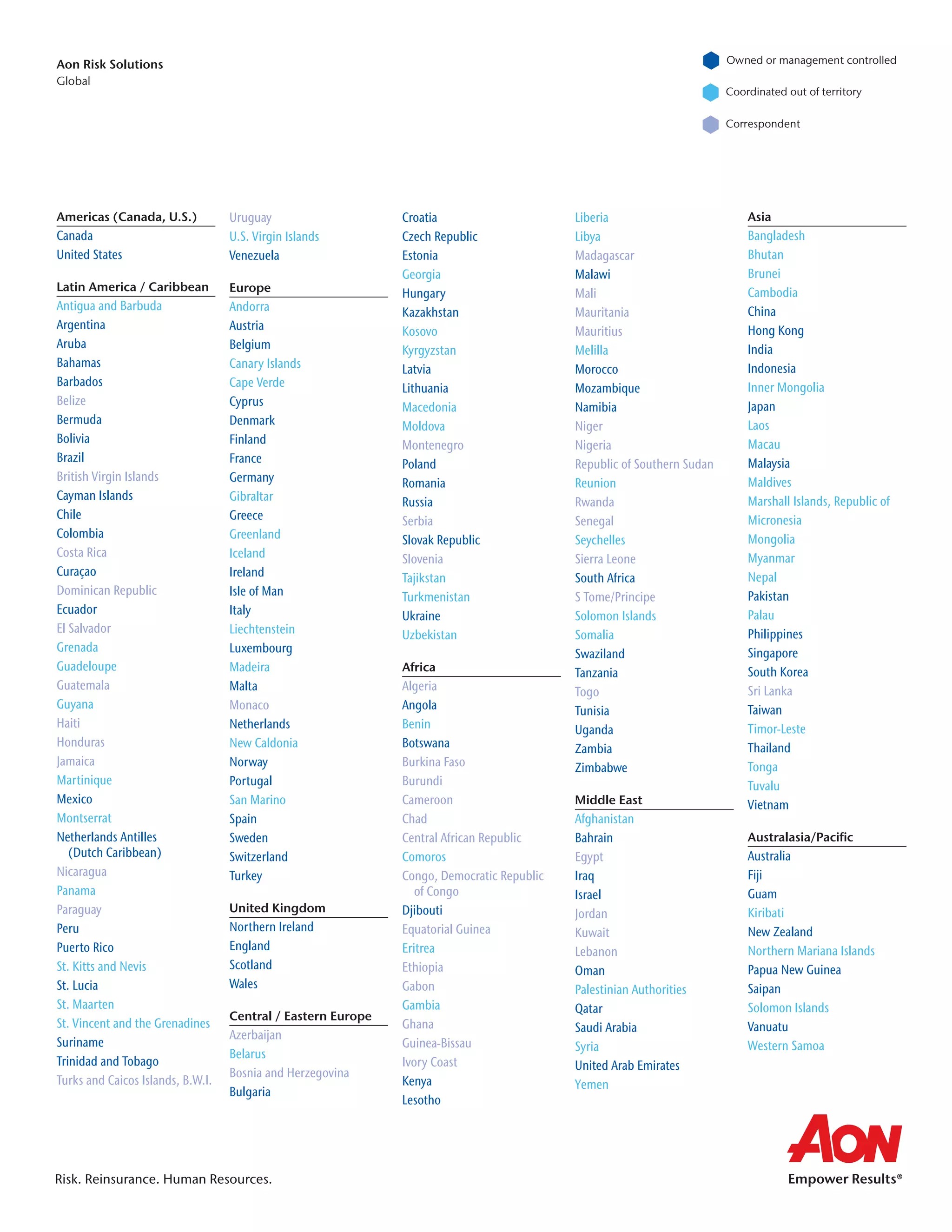 Aon Global Client Network map | PDF