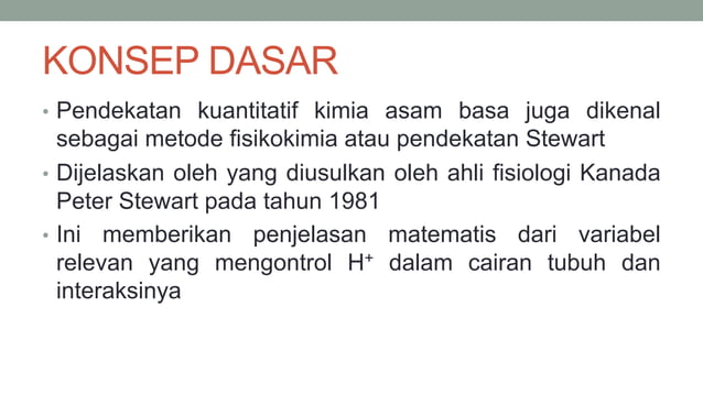 Interpretasi Analisa Gas Darah (AGD) dengan Pendekatan Stewart | PPT