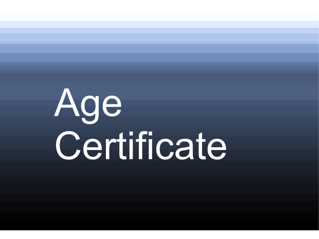 Age Certificate | PPT