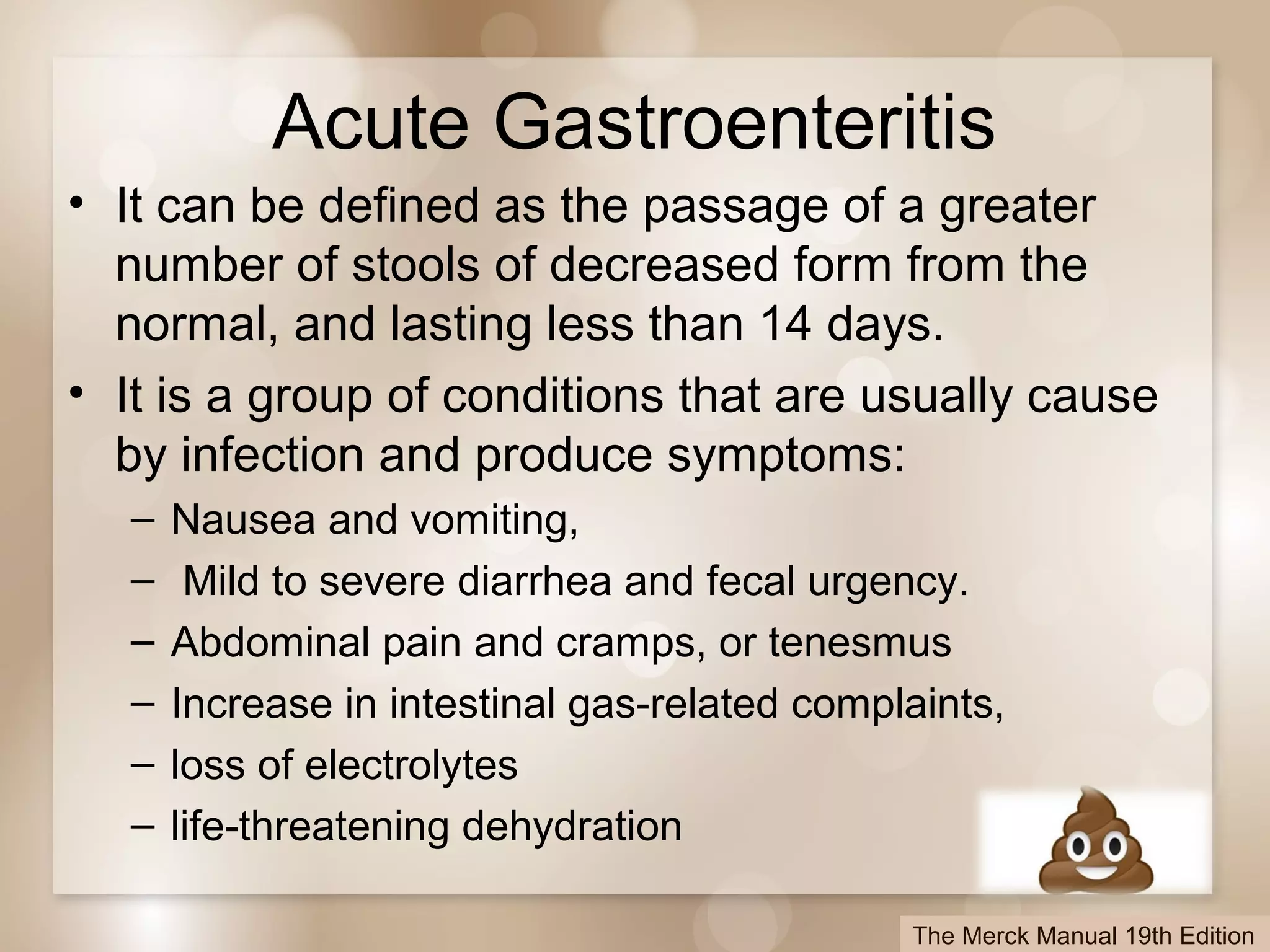 Acute Gastroenteritis for Adults and Children | PPT