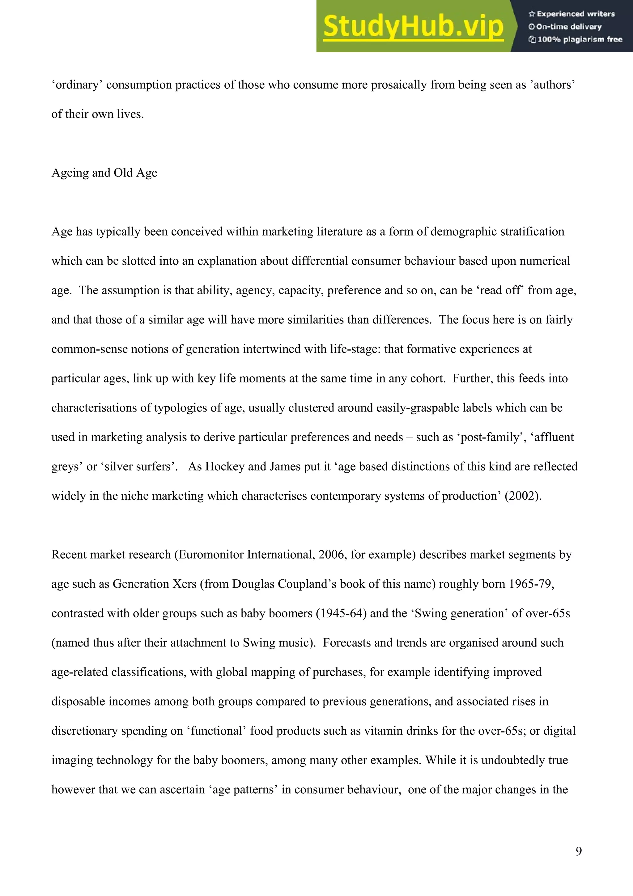 Age And Ageing In Consumer Culture | PDF