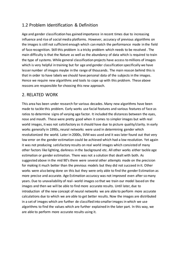 Age and Gender Detection.docx | Artificial Intelligence | Technology & Computing