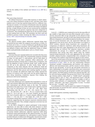 Age And Gender Differences In Adolescents Homework Experiences | PDF