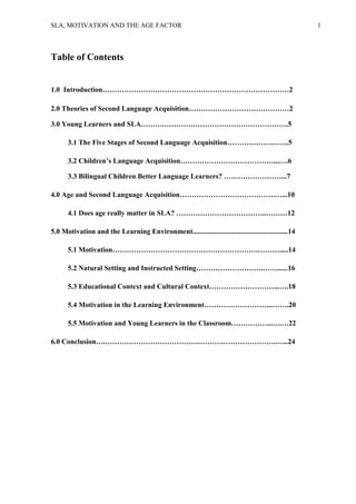 Age and motivation in l2 learning | PDF