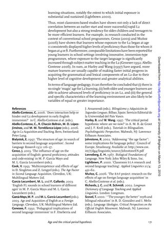 Age and the critical period hypothesis | PDF | Education