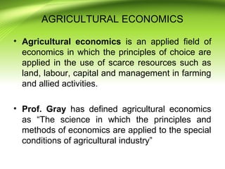 Agricultural Economics and Marketing | PPT