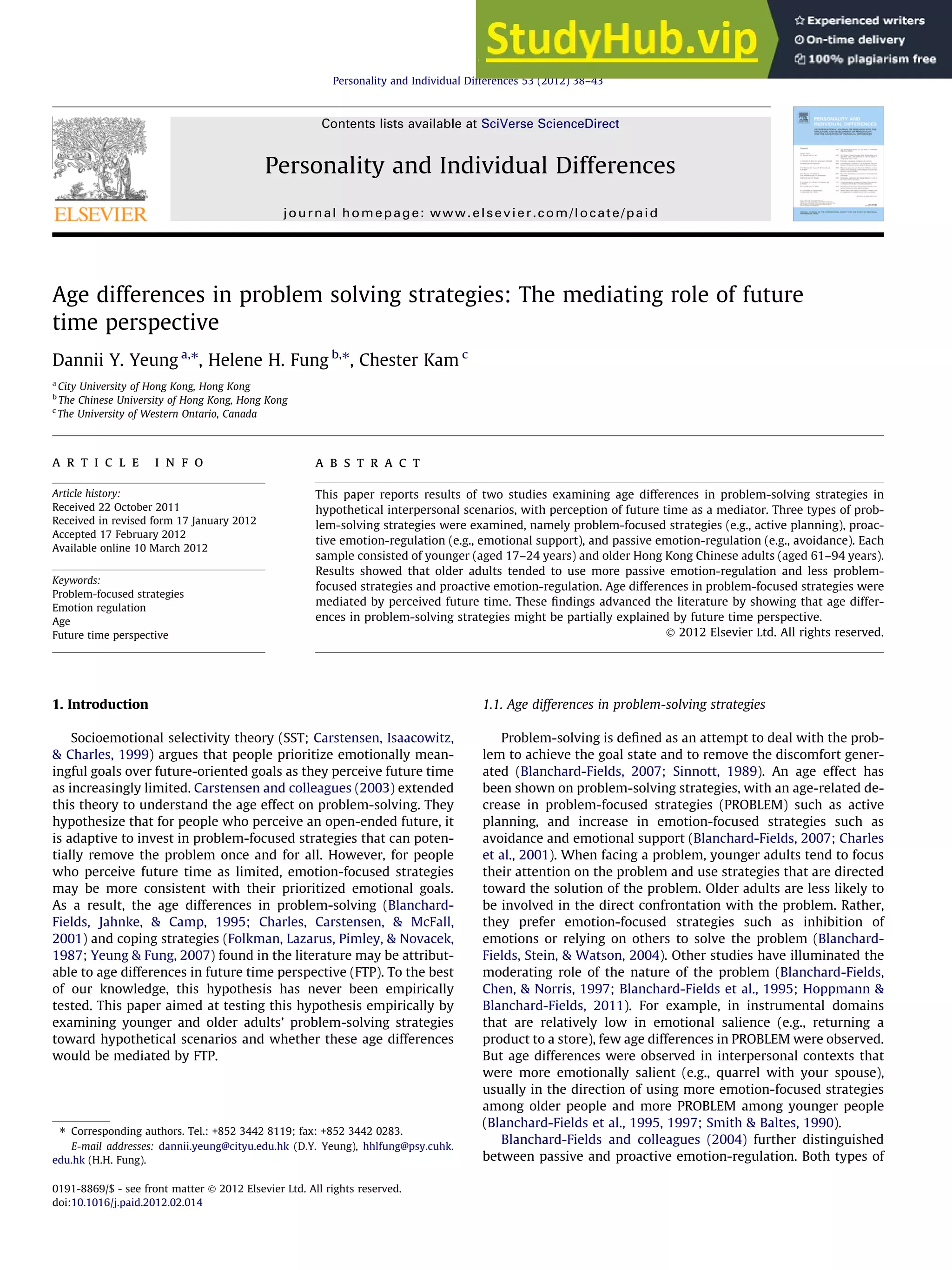 Age Differences In Problem Solving Strategies The Mediating Role Of ...