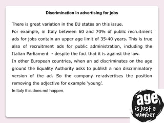 Age discrimination at work | PPTX