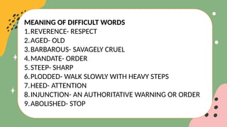 AGED MOTHER English presentation grade 8 | PPT