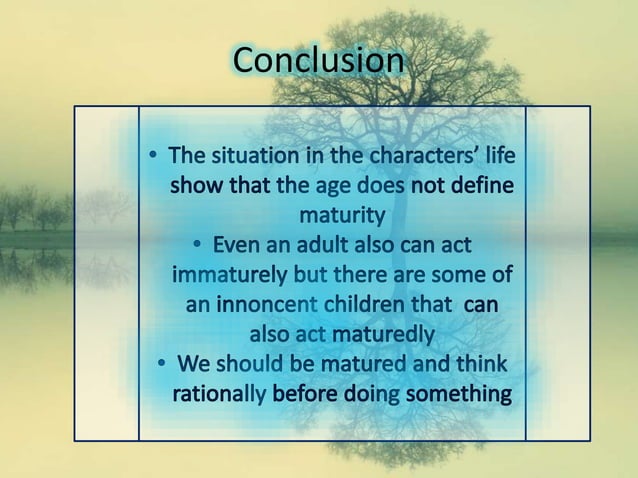 Age does not define maturity | PPT