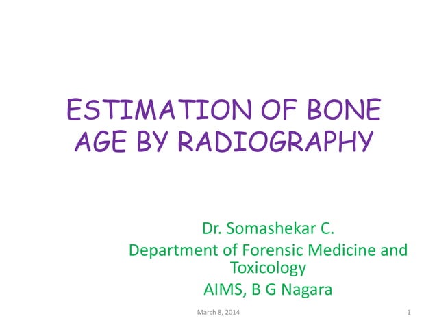 Age estimation by radiological method (using X-rays) | PPTX