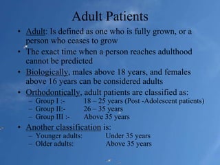 AGE FACTOR IN ORTHODONTICS | PPTX