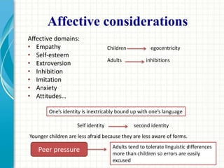 Age and language acquisition | PPTX