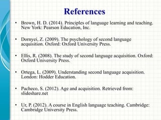 Age and language acquisition | PPTX