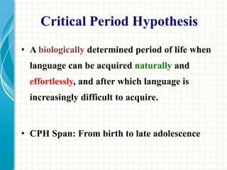 Age and language acquisition | PPTX