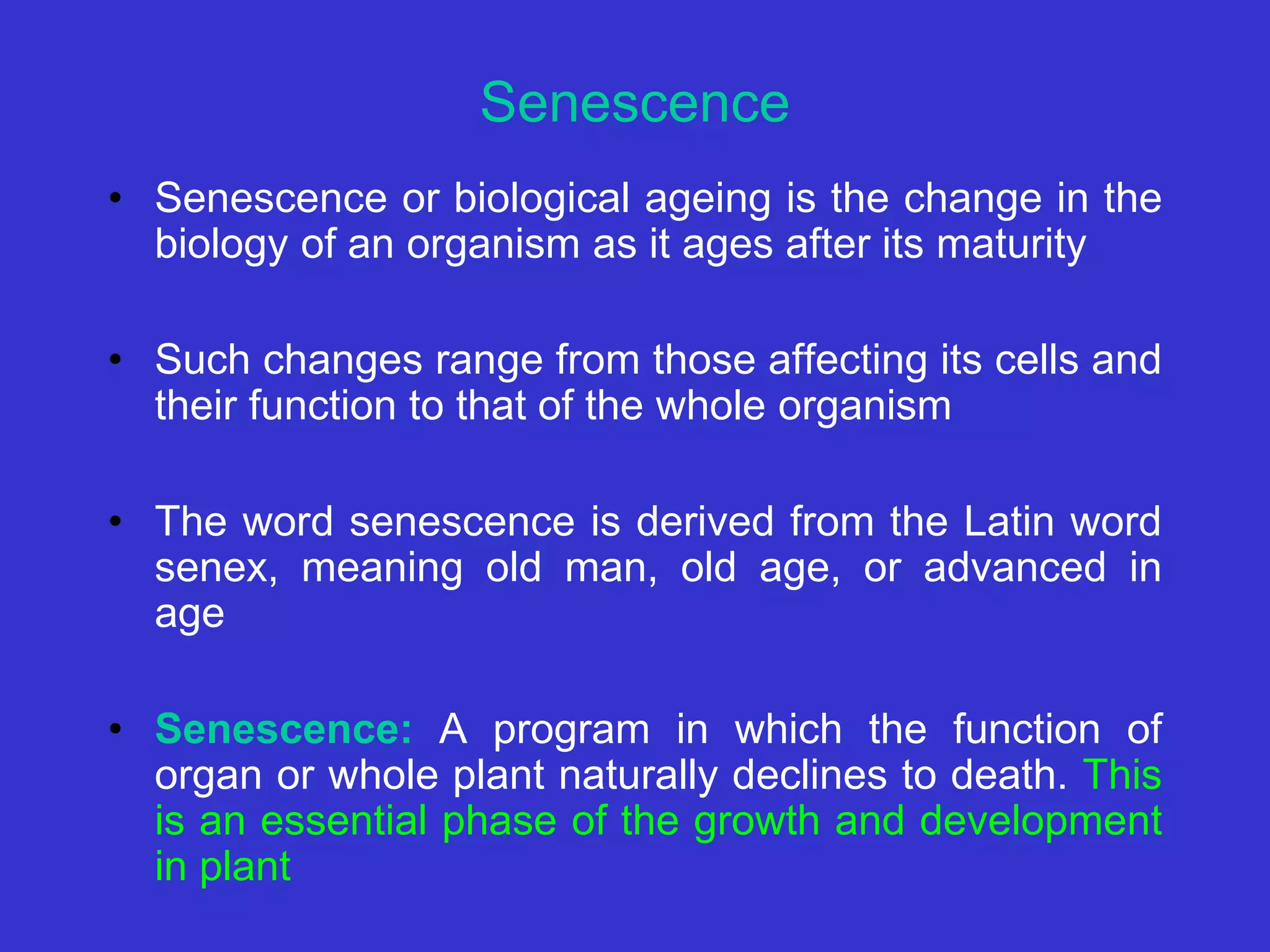 Ageing and senescence | PPT