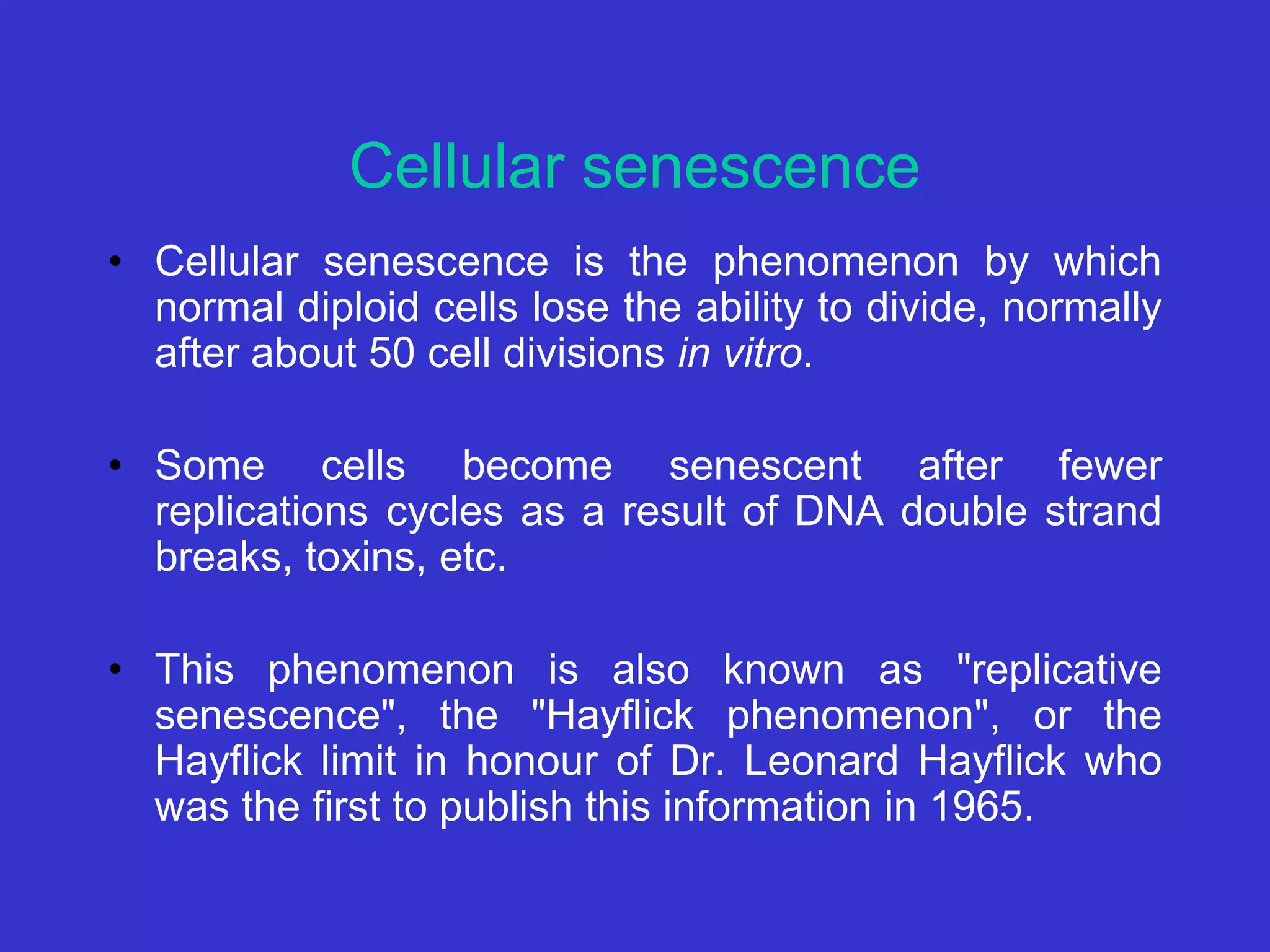 Ageing and senescence | PPT