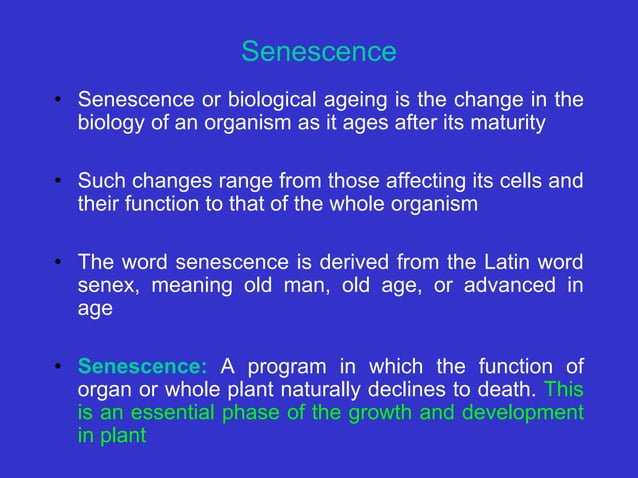 Ageing and senescence | PPT