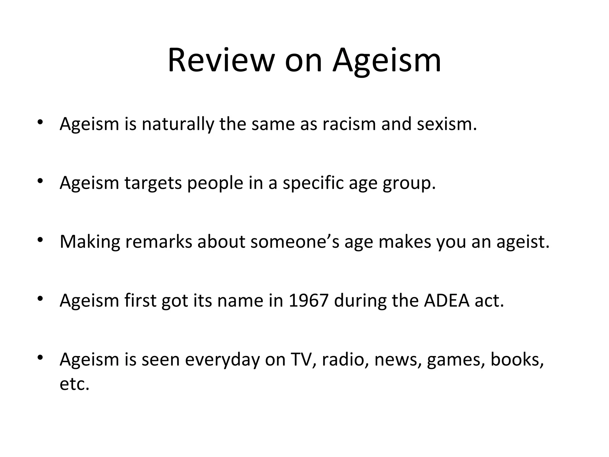 Ageism PowerPoint Presentation | PPT