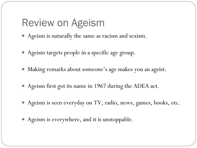 Ageism Power Point Presentation | PPT