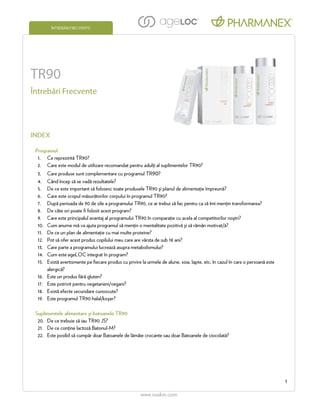 AgeLOC TR90 pagina informativa a produsului | PDF