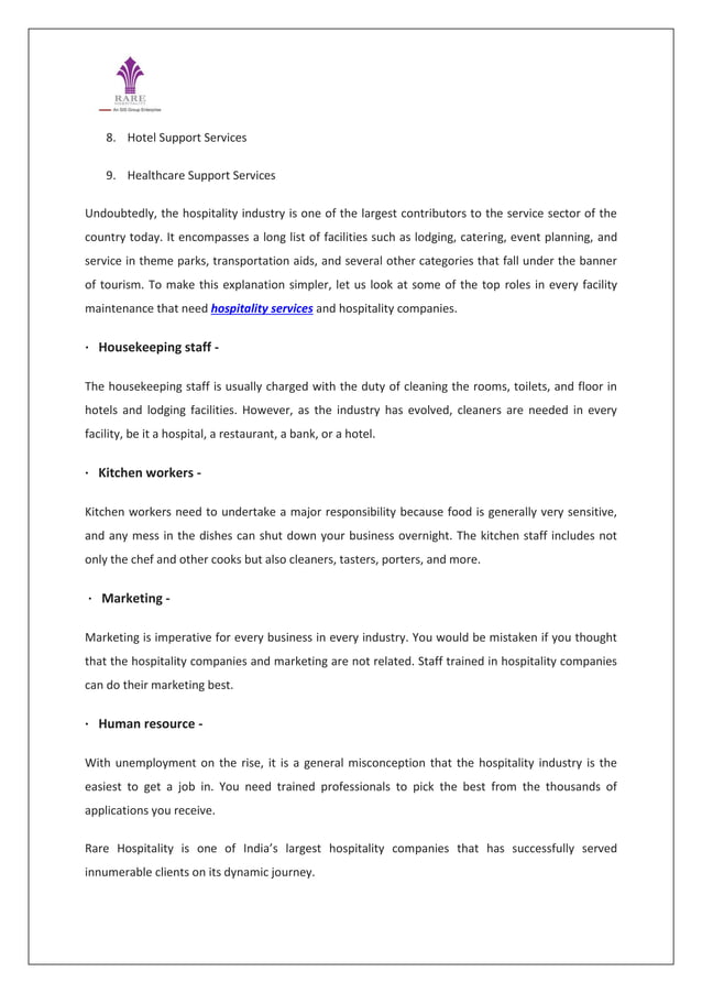 A gem in the hospitality industry | Rare Hospitality | PDF
