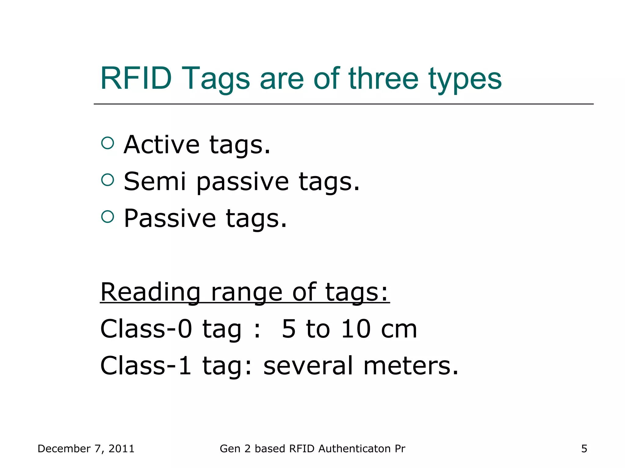 A Gen2 Based Rfid Authentication Protocol Ppt