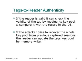 A gen2 based rfid authentication protocol | PPT