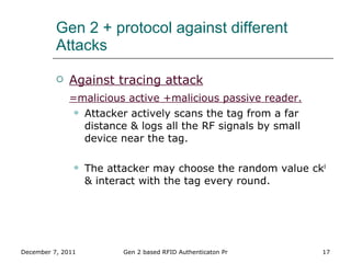 A gen2 based rfid authentication protocol | PPT