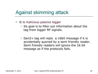 A gen2 based rfid authentication protocol | PPT