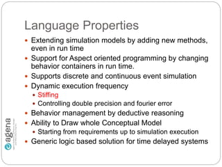 Agena adsif – a language for simulation & agent | PPT