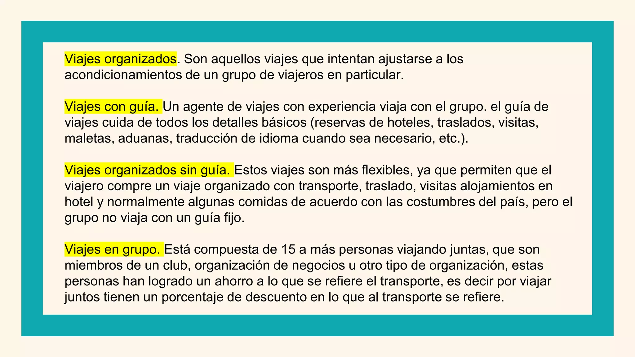 Tipos de Viajes | PDF
