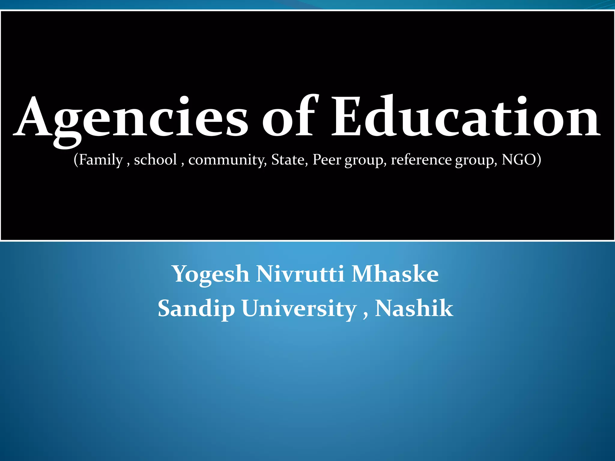 Agencies of education | PPTX