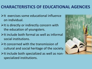 Agencies of education | PPTX