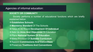 Agencies of education | PPTX