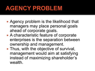 Agency problem and agency cost | PPTX