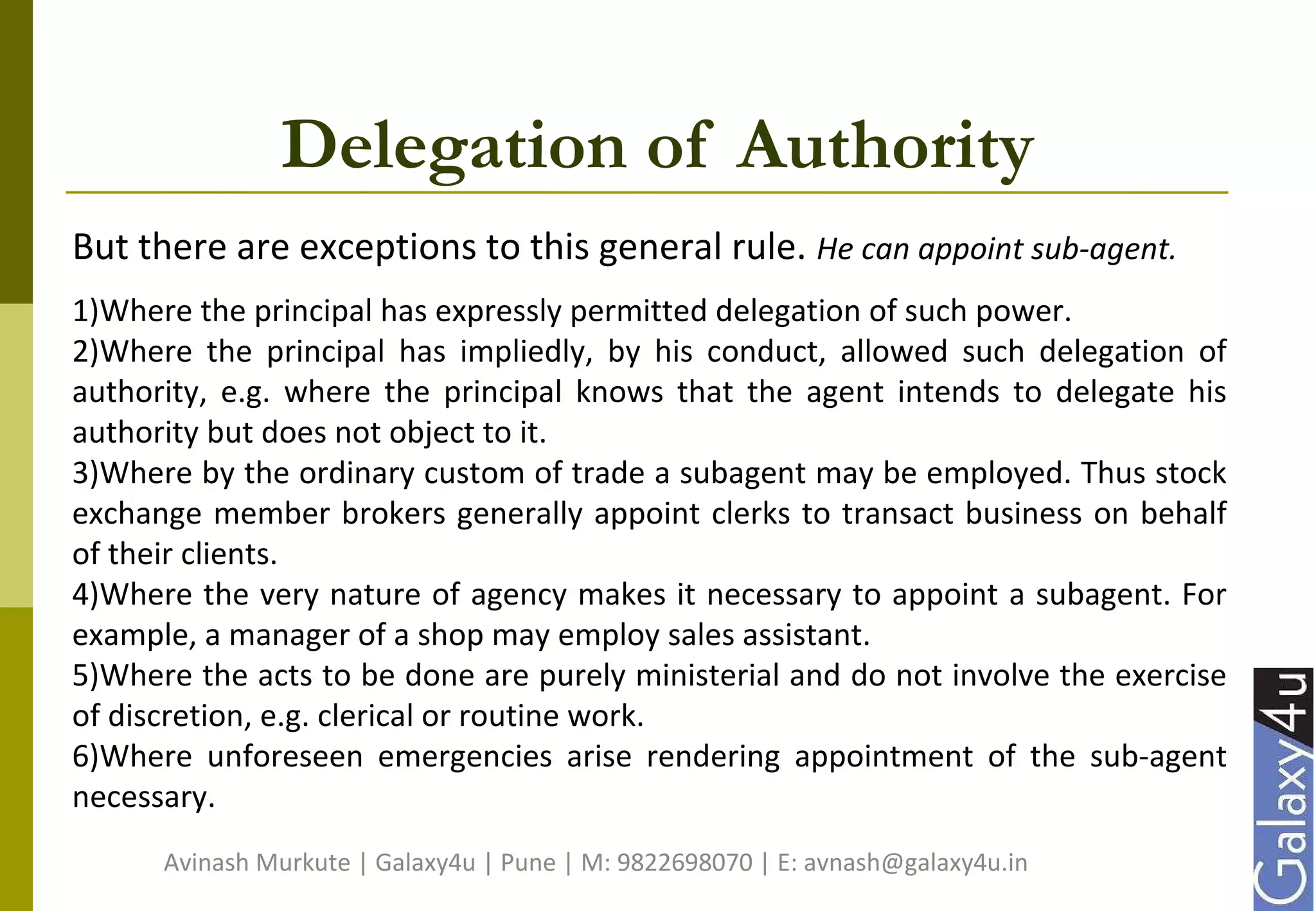 Agency under section 182 of The Indian Contract Act, 1872 | PPT