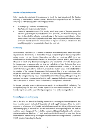 Agency Contract for Russia in English and Russian | PDF