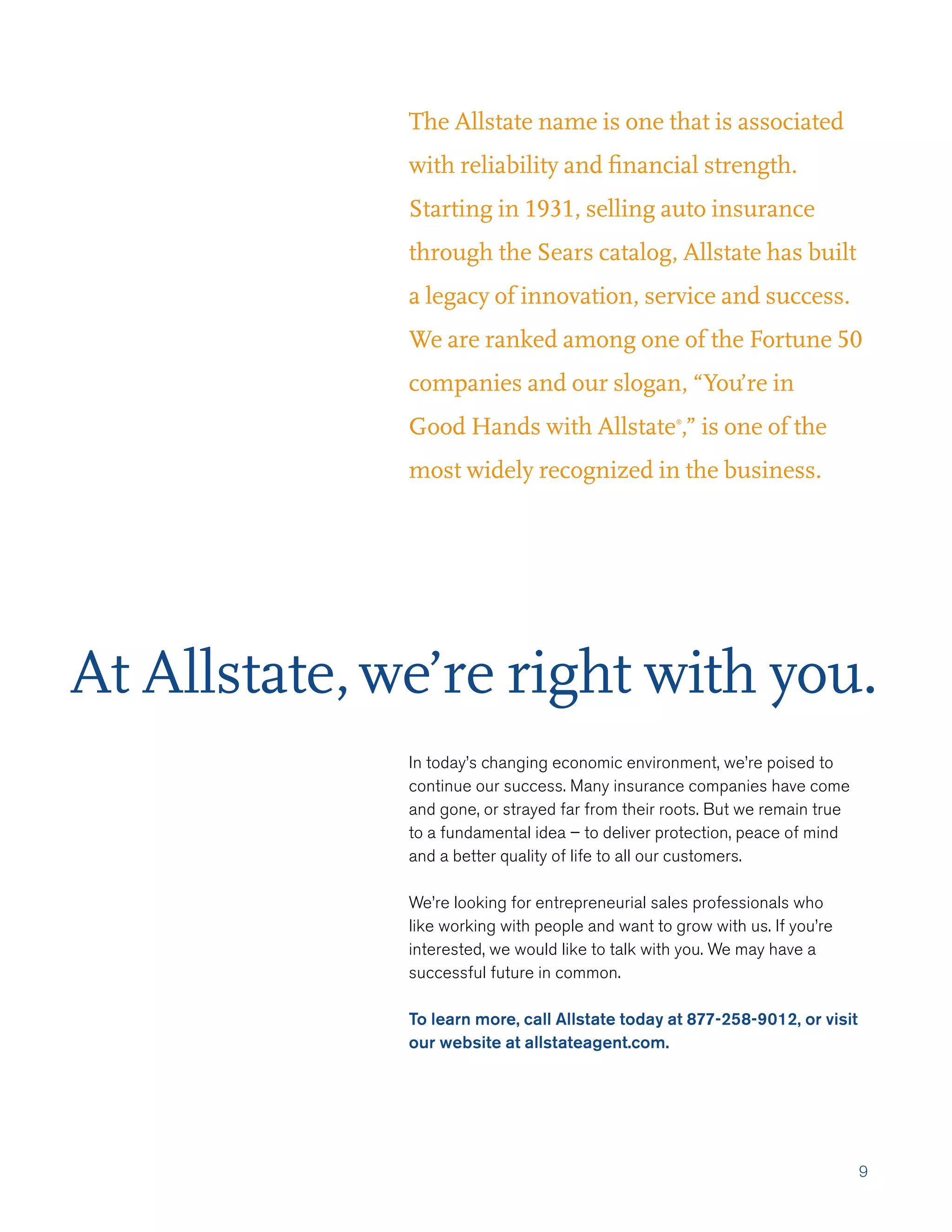 Agency Startup Mini Brochure Allstate Ea Op | PDF
