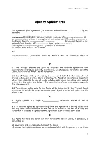 Agency agreement | PDF