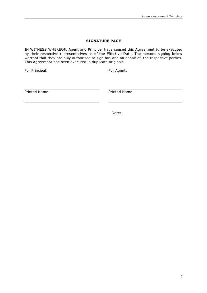 Agency agreement