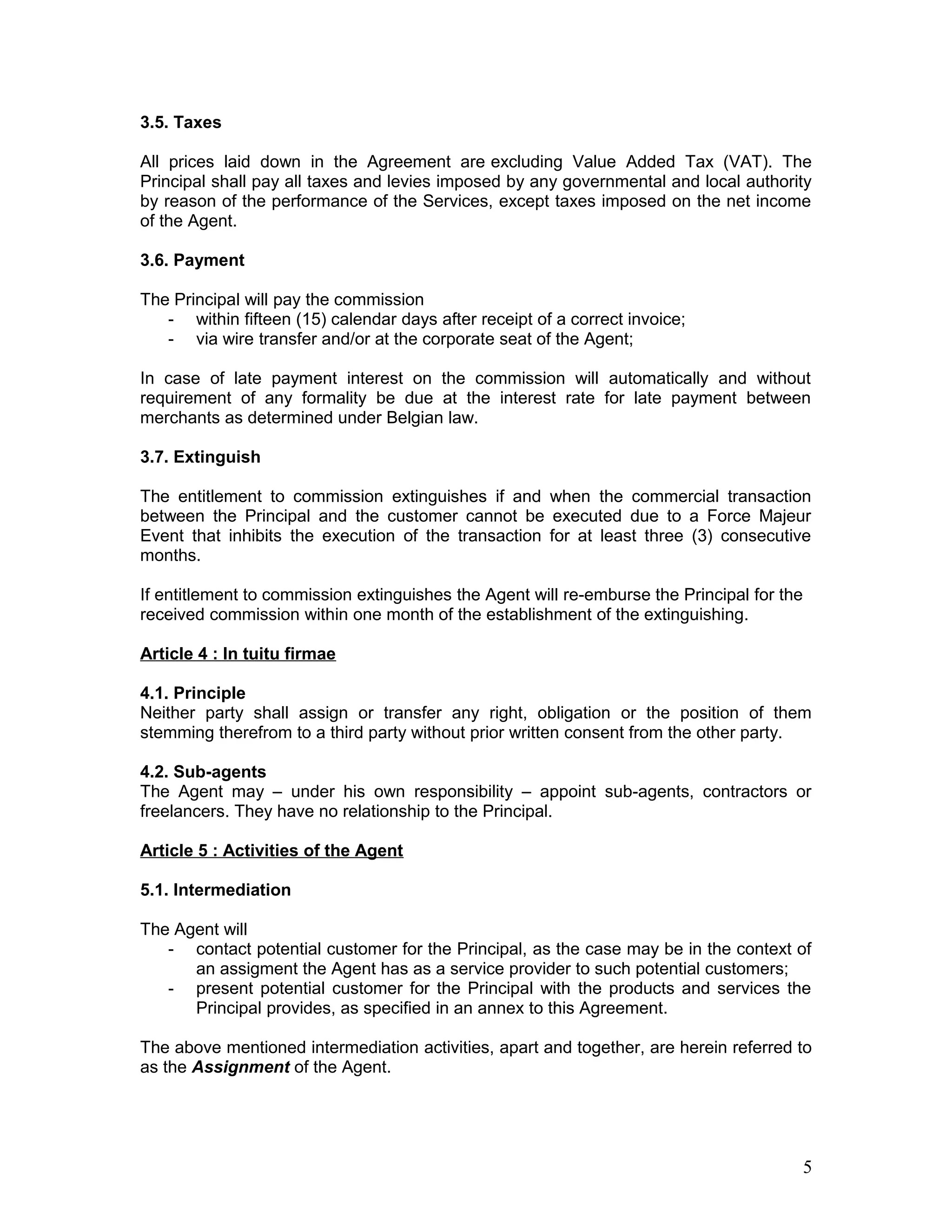 Agency agreement - example template | DOC
