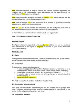 Agency agreement - example template | DOC