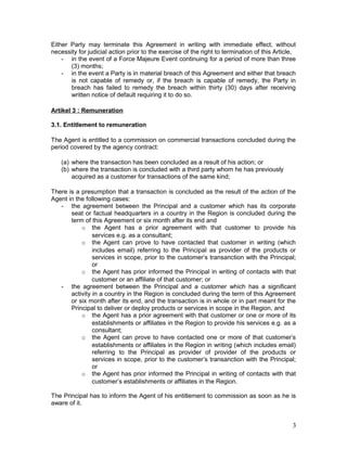 Agency agreement - example template | DOC
