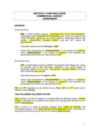 Agency Agreement Template