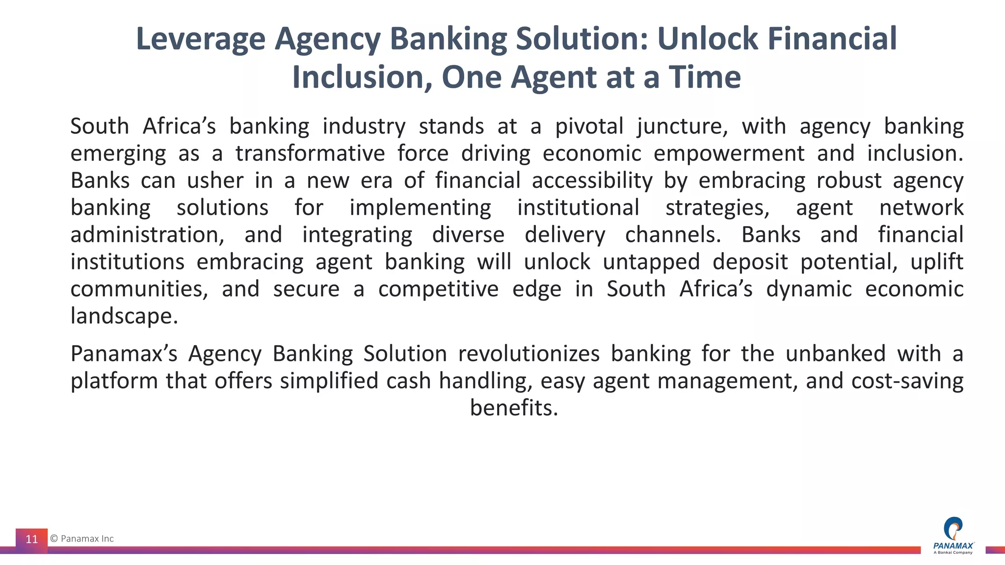 Agency banking Driving South Africa's Economic Empowerment .pptx
