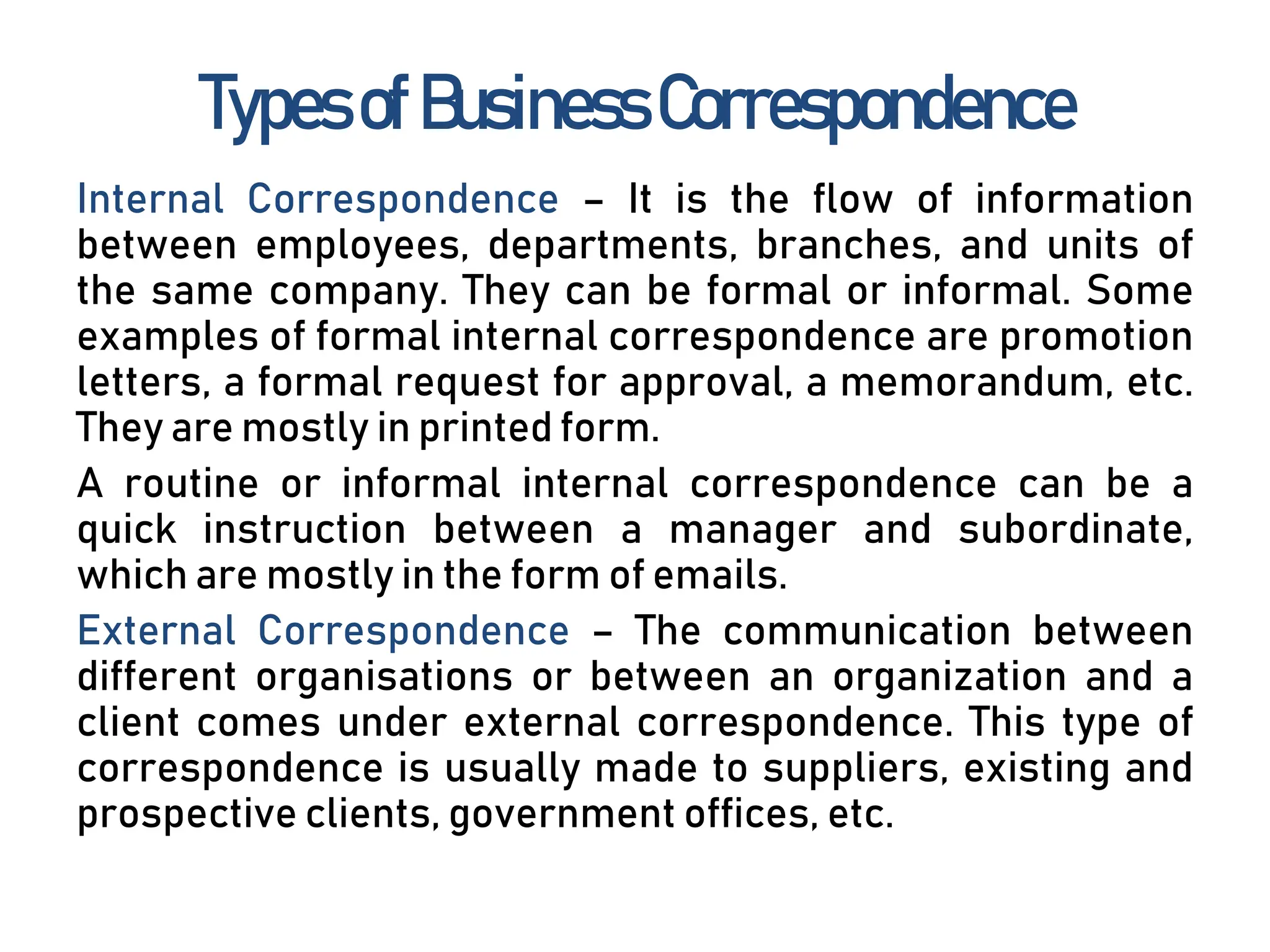Agency Correspondences in Business: Its Significance and Types | PPTX