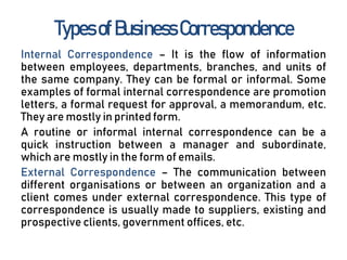 Agency Correspondences in Business: Its Significance and Types | PPTX