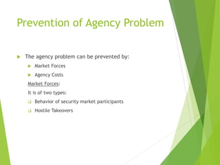 Agency cost ppt | PPTX